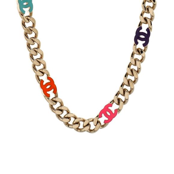 CHANEL | Jewelry | Chanel Cc Allover Long Chain Necklace Metal With ...
